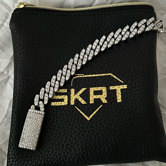 SKRT | Accessories | 8mm White Gold Cuban Link Bracelet Size 55 | Poshmark